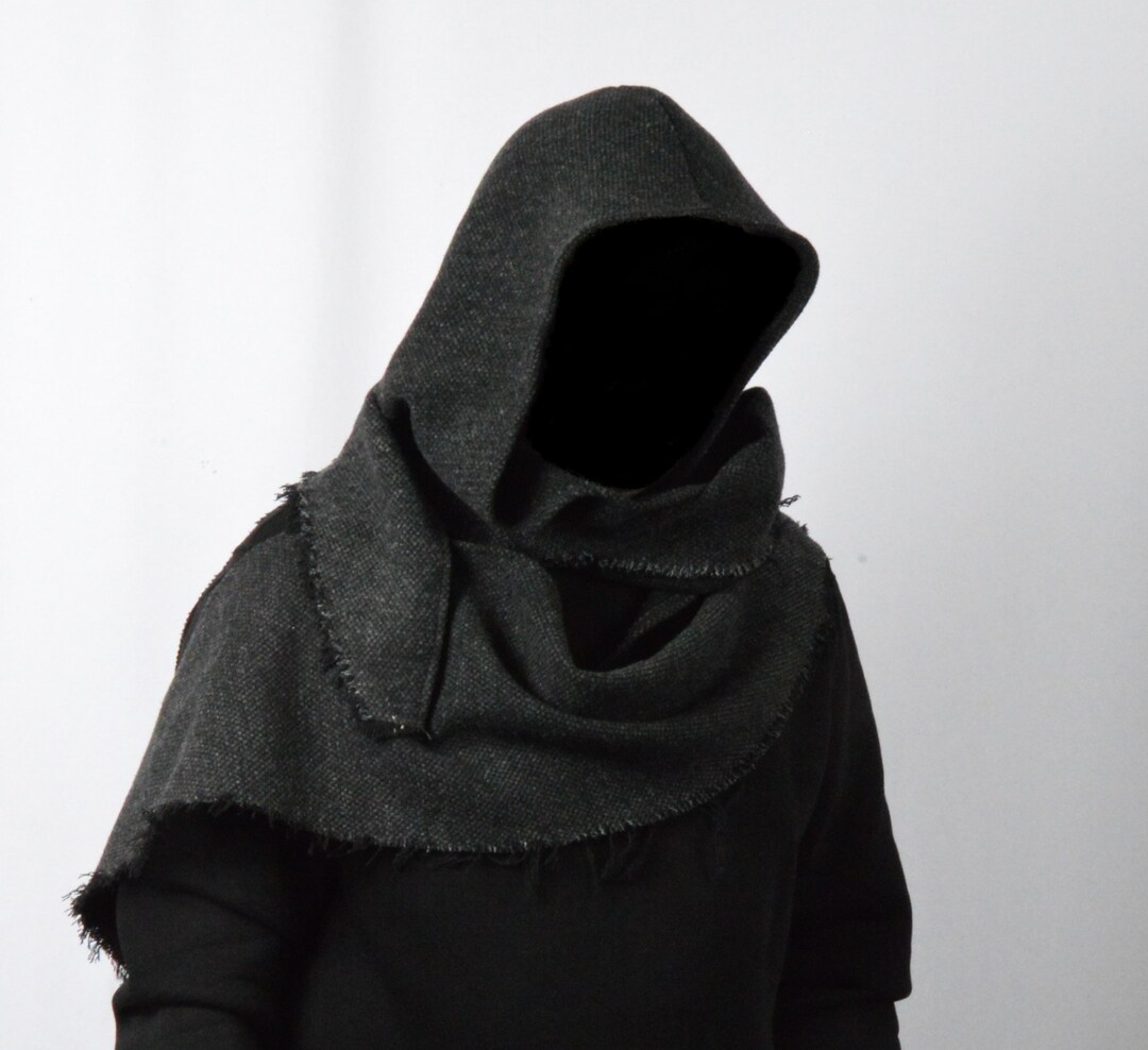 Medieval Gray Viking Wool Hood, Knight, Hunter and Cosplay Costume of ...