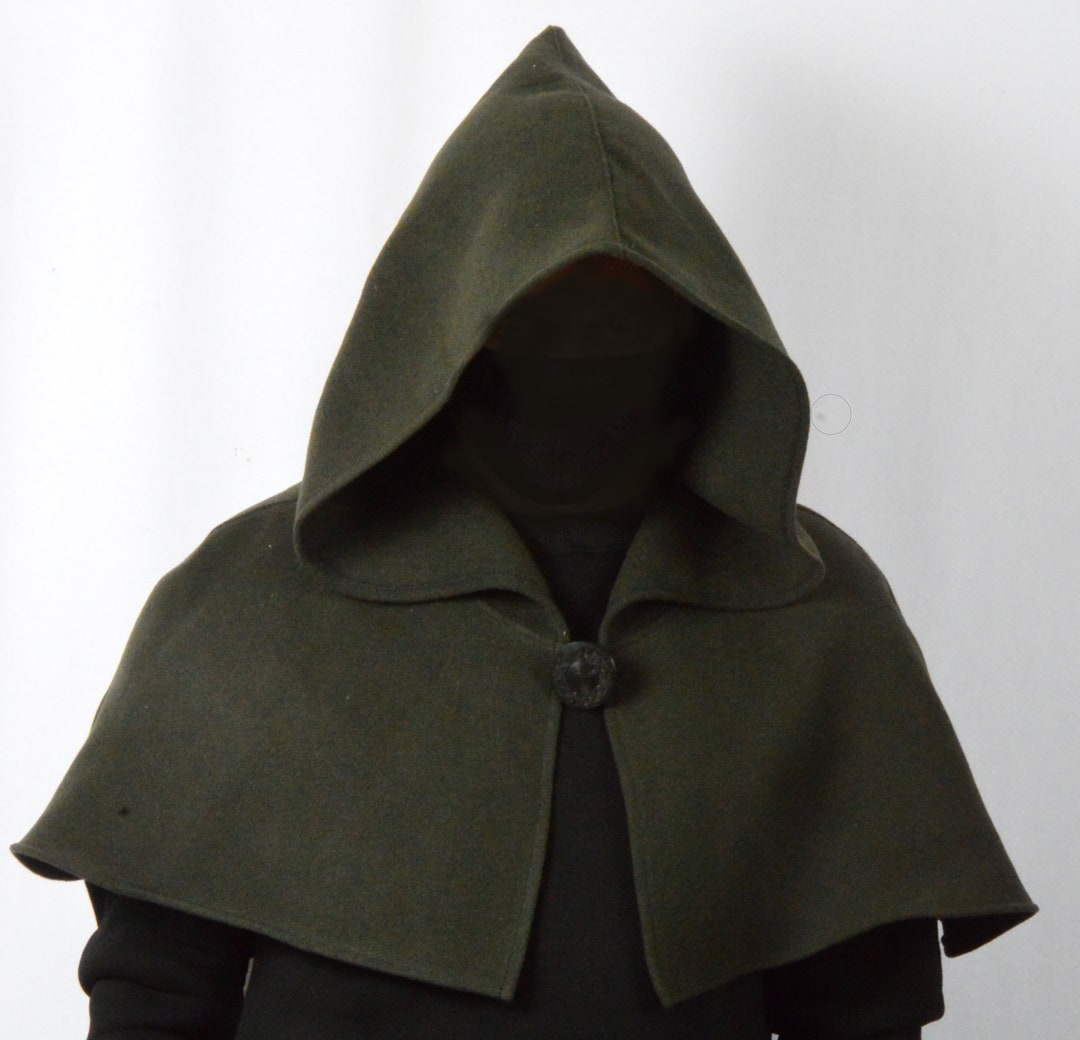 Medieval Khaki Viking Wool Hood, Knight, Hunter and Cosplay Costume of ...