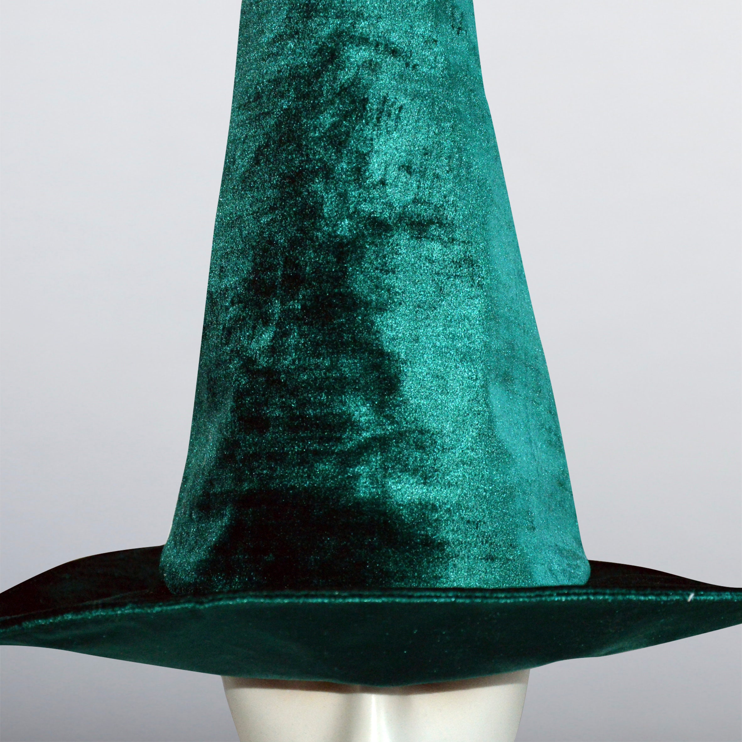 Green Velvet Hat. Wizard Hat Wide Brim Hat Witch or Wizard | Etsy