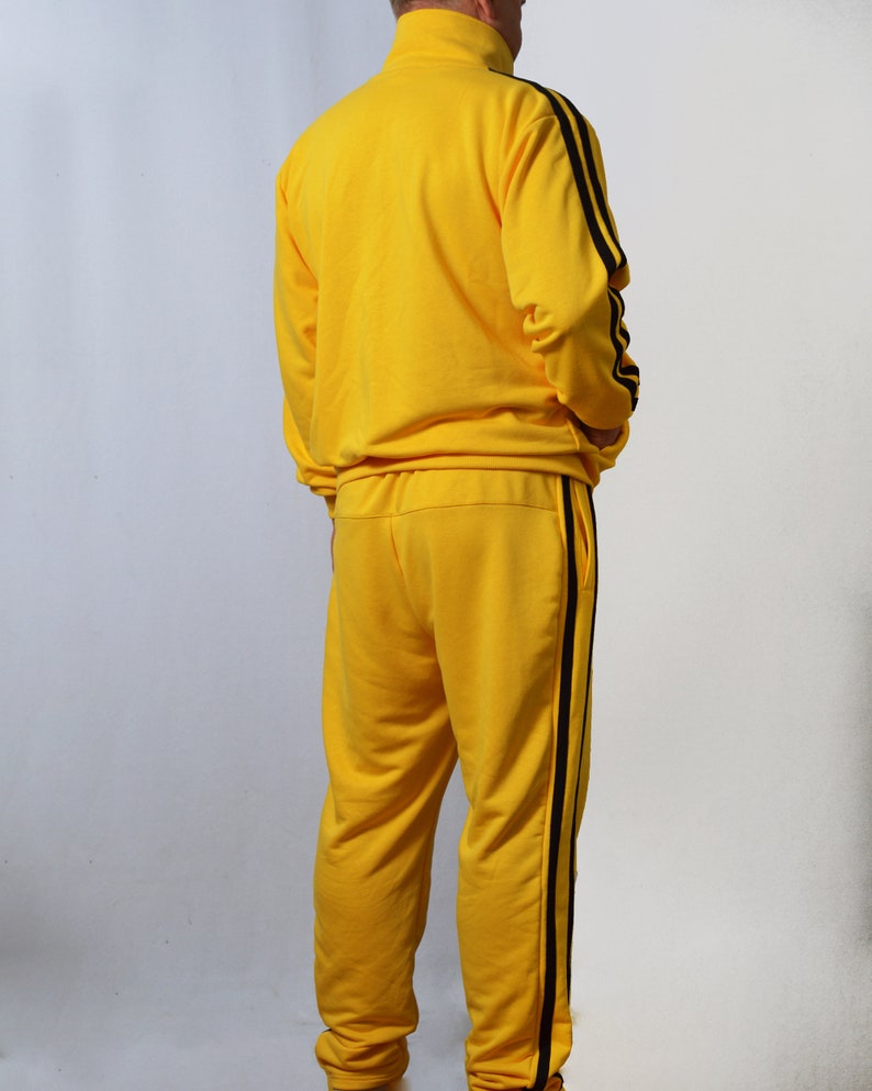 Yellow Tracksuit With Black Stripes Black Tracksuit With - Etsy