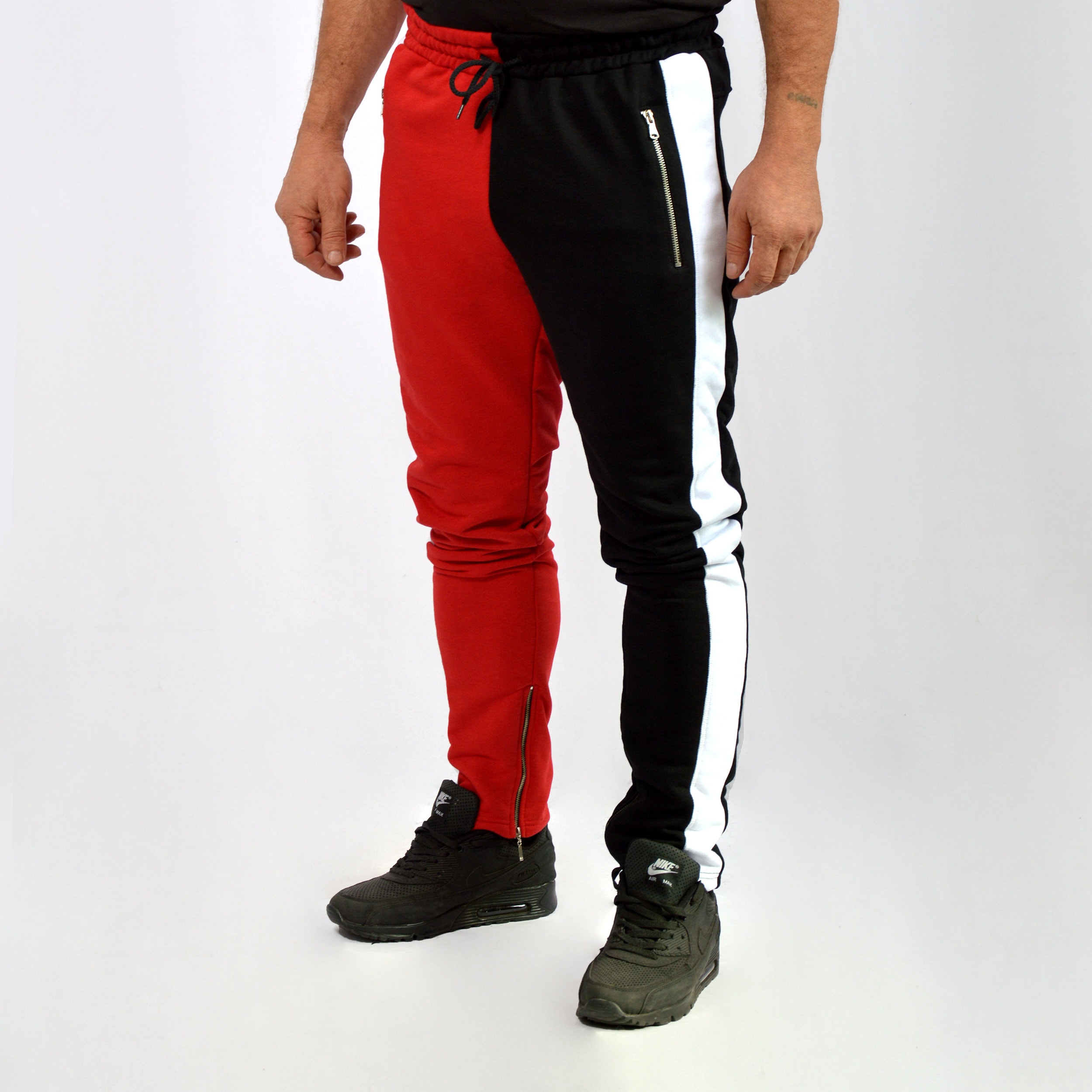 Two Tone Joggers for Men Gray or White and Black Gothic | Etsy