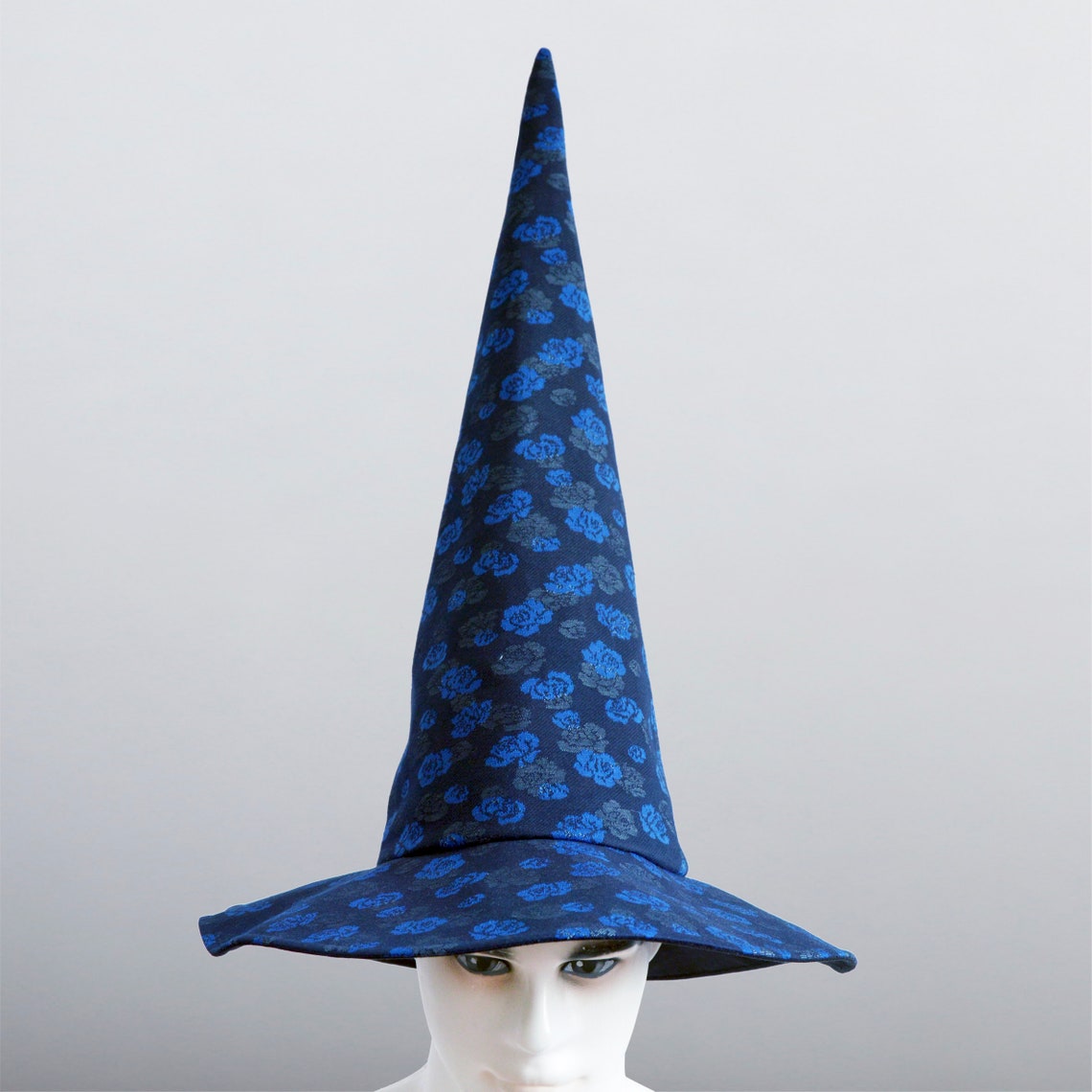 Navy Blue Witch Hat Wizard hat Wide brim hat Witch or | Etsy