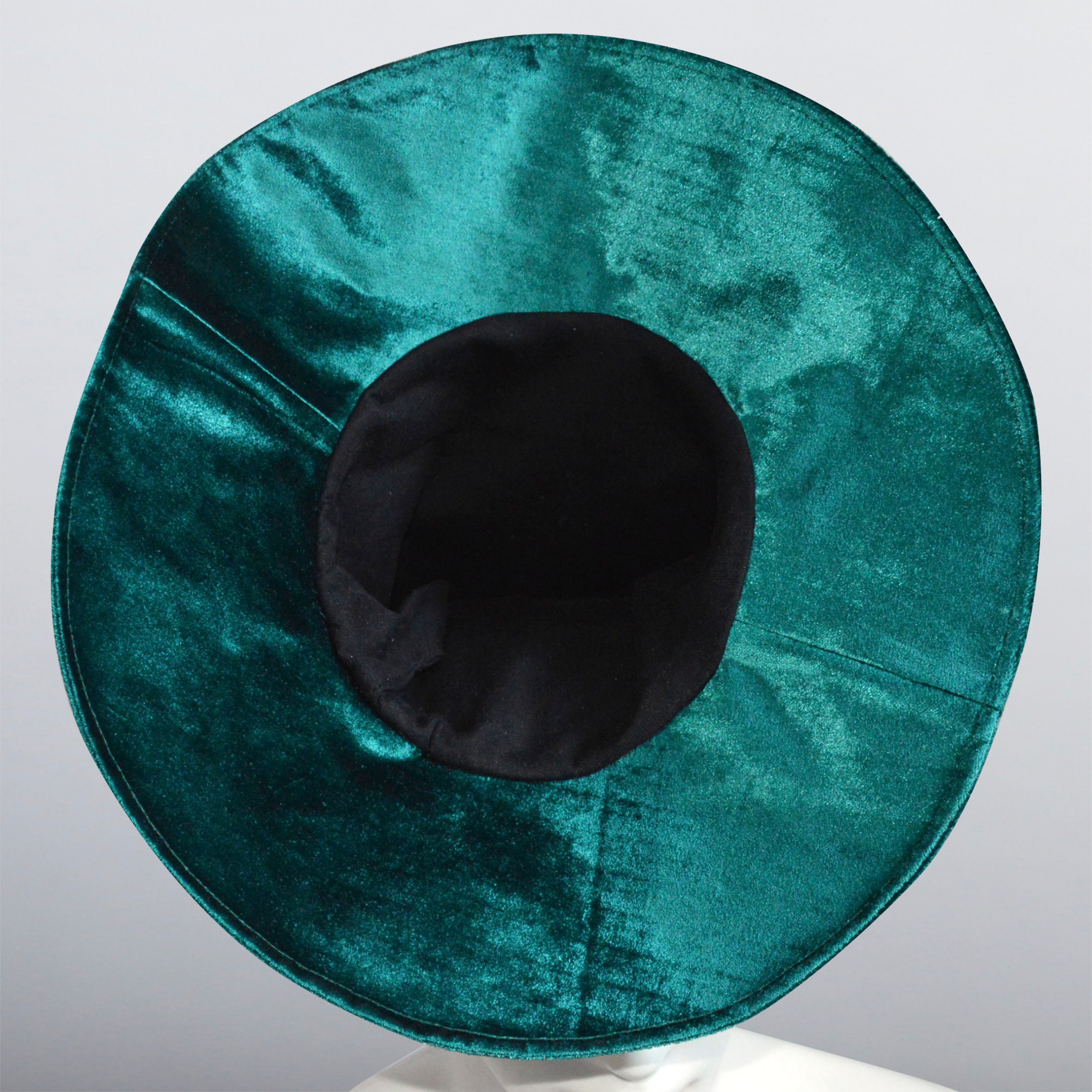 Green Velvet Hat. Wizard Hat Wide Brim Hat Witch or Wizard | Etsy