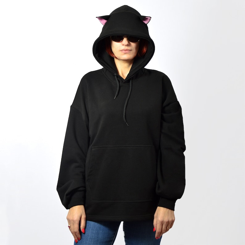 Oversized Hoodie With Cat Ears or Devil Horns Elf Ears Bunny | Etsy