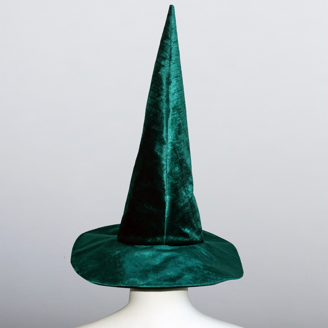 Green Velvet Hat. Wizard Hat Wide Brim Hat Witch or Wizard | Etsy