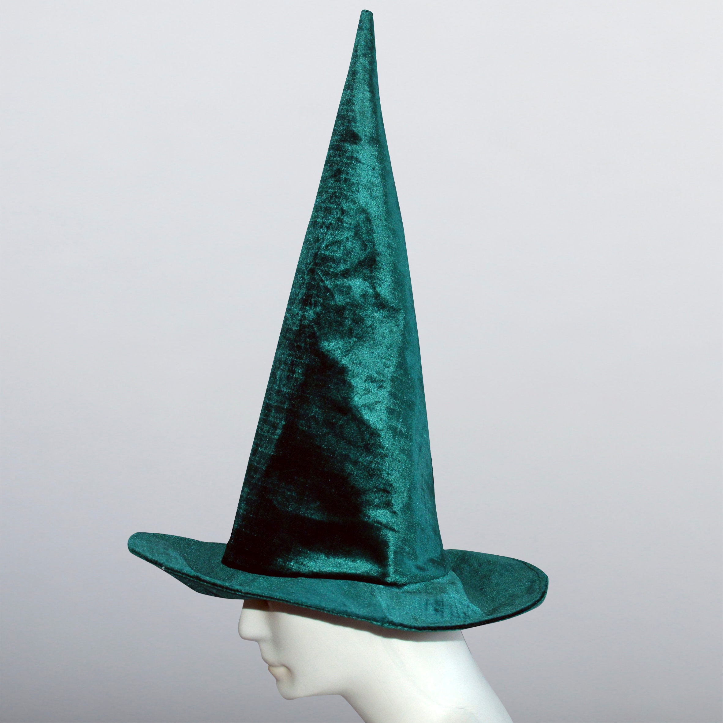 Green Velvet Hat. Wizard Hat Wide Brim Hat Witch or Wizard | Etsy