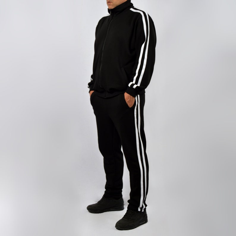 Yellow Tracksuit With Black Stripes Black Tracksuit With - Etsy