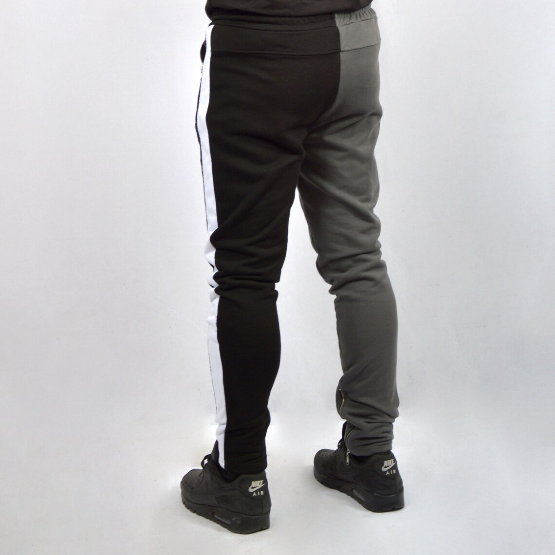 Two Tone Joggers for Men Gray or White and Black Gothic | Etsy