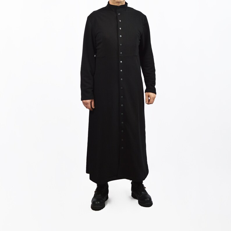 Long Black Cloak With Buttons for All Ages Cyberpunk Cloak - Etsy Australia