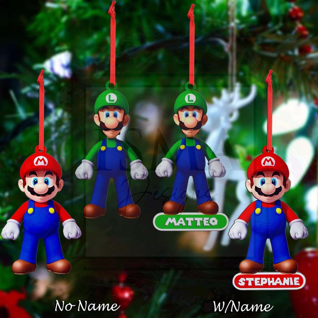 Wooden Mario Bros Inspired Custom Christmas Ornament | Gaming Holiday ...