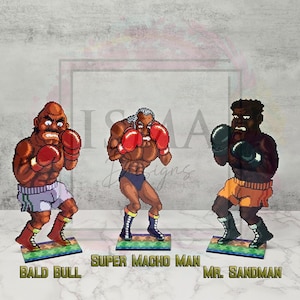 Super Punch-out Inspired Wooden Sprites | Retro Gaming Art - Etsy