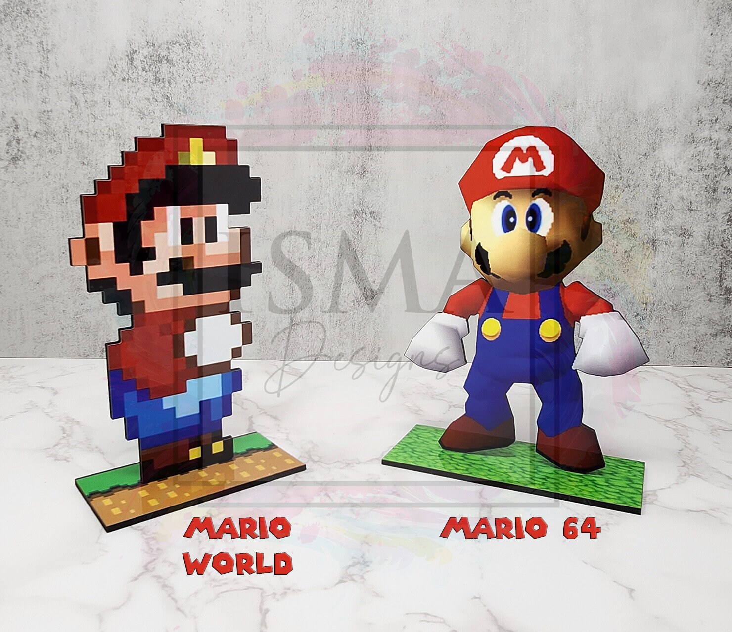Mario Evolution Inspired Wooden Sprites | Retro Gaming Art - Etsy