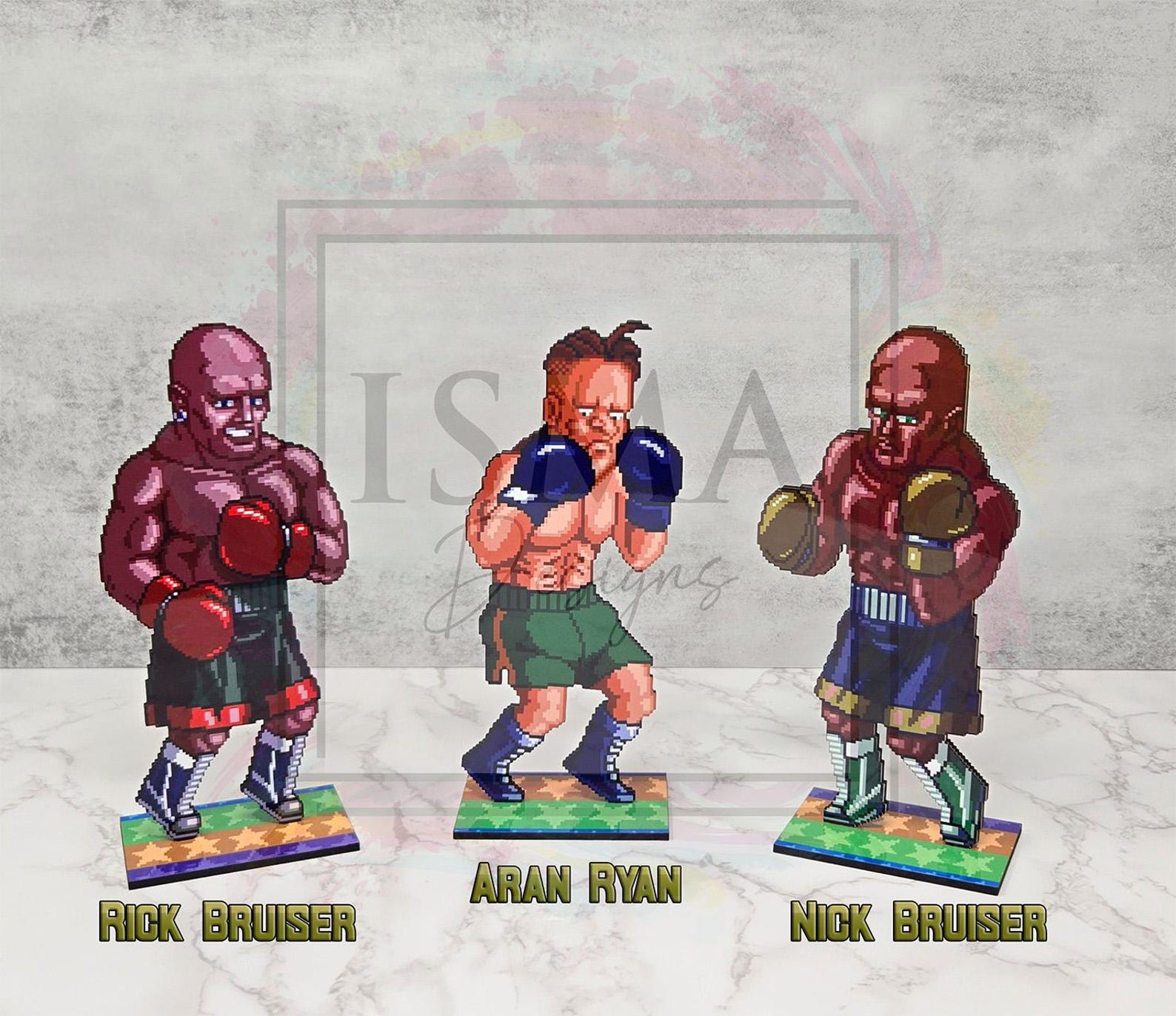 Super Punch-out Inspired Wooden Sprites | Retro Gaming Art - Etsy