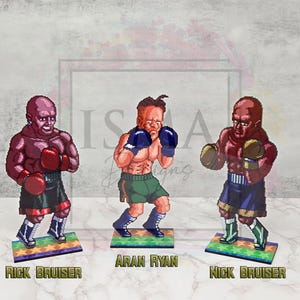 Super Punch-out Inspired Wooden Sprites | Retro Gaming Art - Etsy