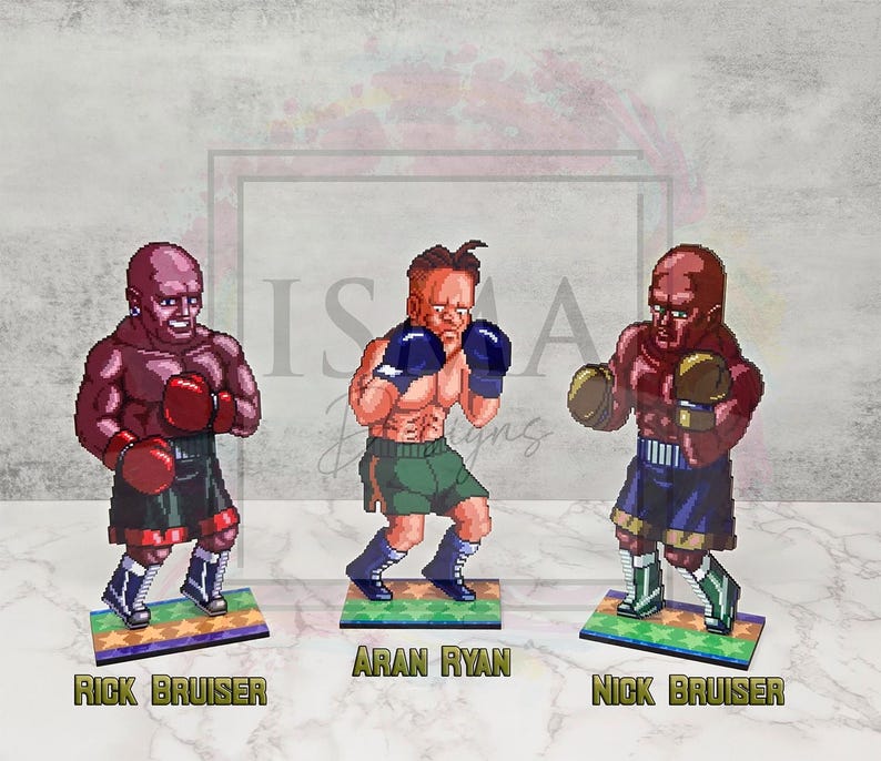Super Punch-out Inspired Wooden Sprites | Retro Gaming Art - Etsy