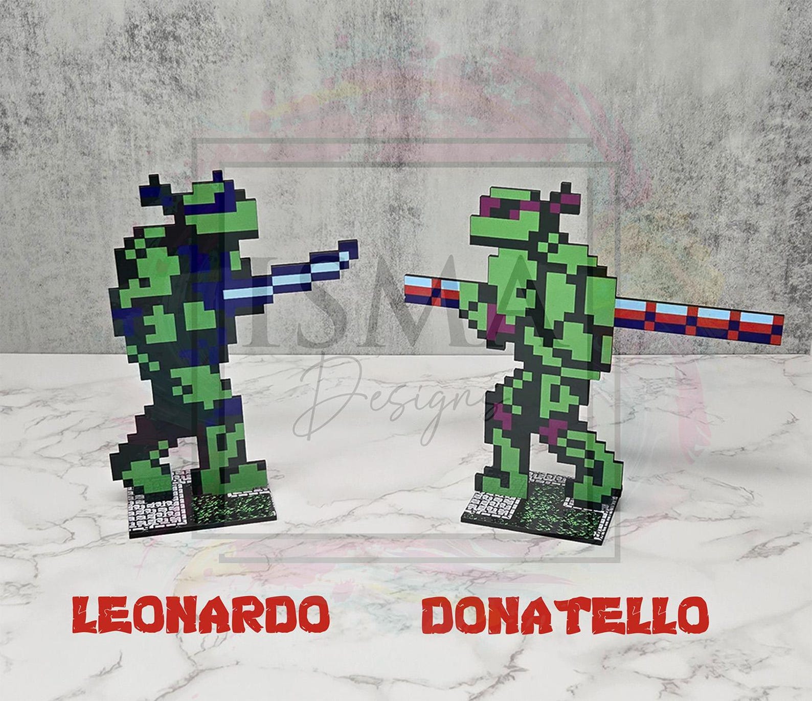 NES Ninja Turtles Inspired Wooden Sprites | Gaming Art Collectibles - Etsy