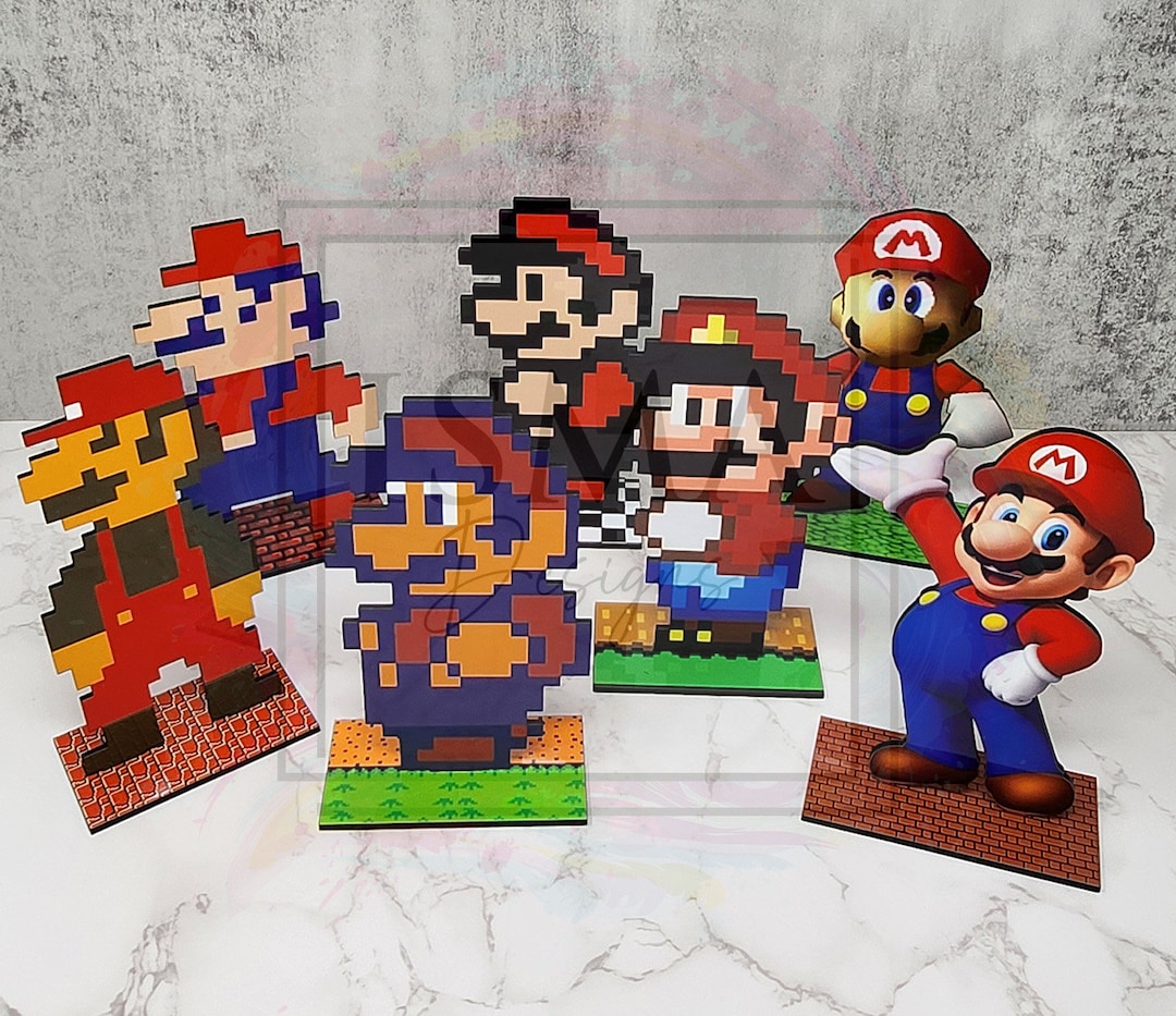 Mario Evolution Inspired Wooden Sprites | Retro Gaming Art - Etsy