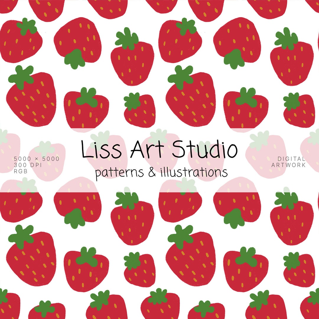 Fresh Strawberry Repeating Pattern, Seamless Pattern of Strawberries ...