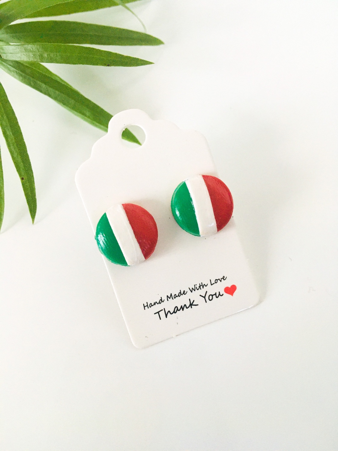 Italy Flag Stud Earrings, Italy Flag Earrings, Patriotic Earrings, Flag ...