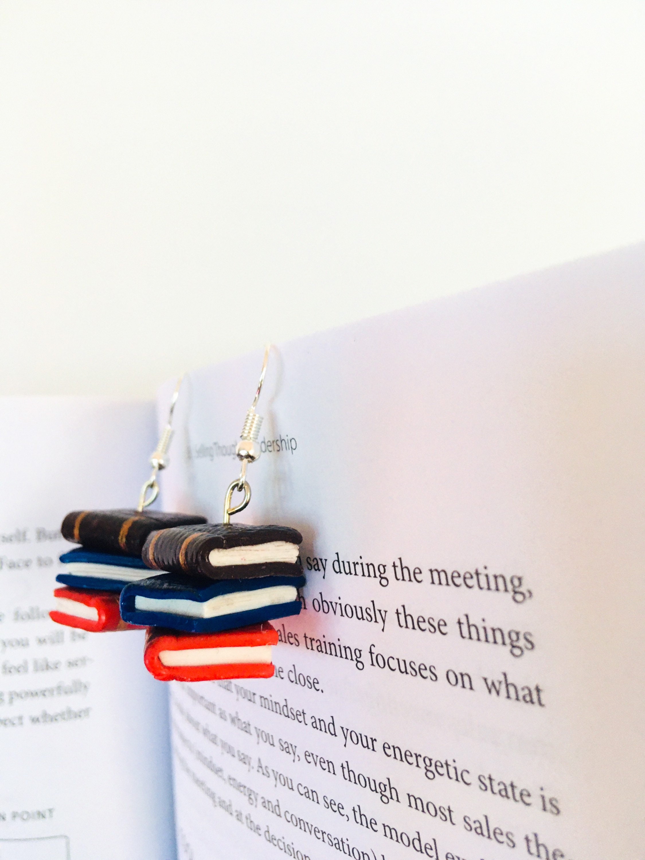 Handmade Book Dangle Earrings Teachers Earrings Books | Etsy
