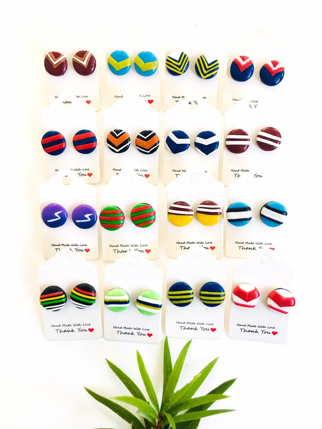 Handmade NRL Rugby Stud Earrings, NRL Studs, Handmade Sports Earrings ...