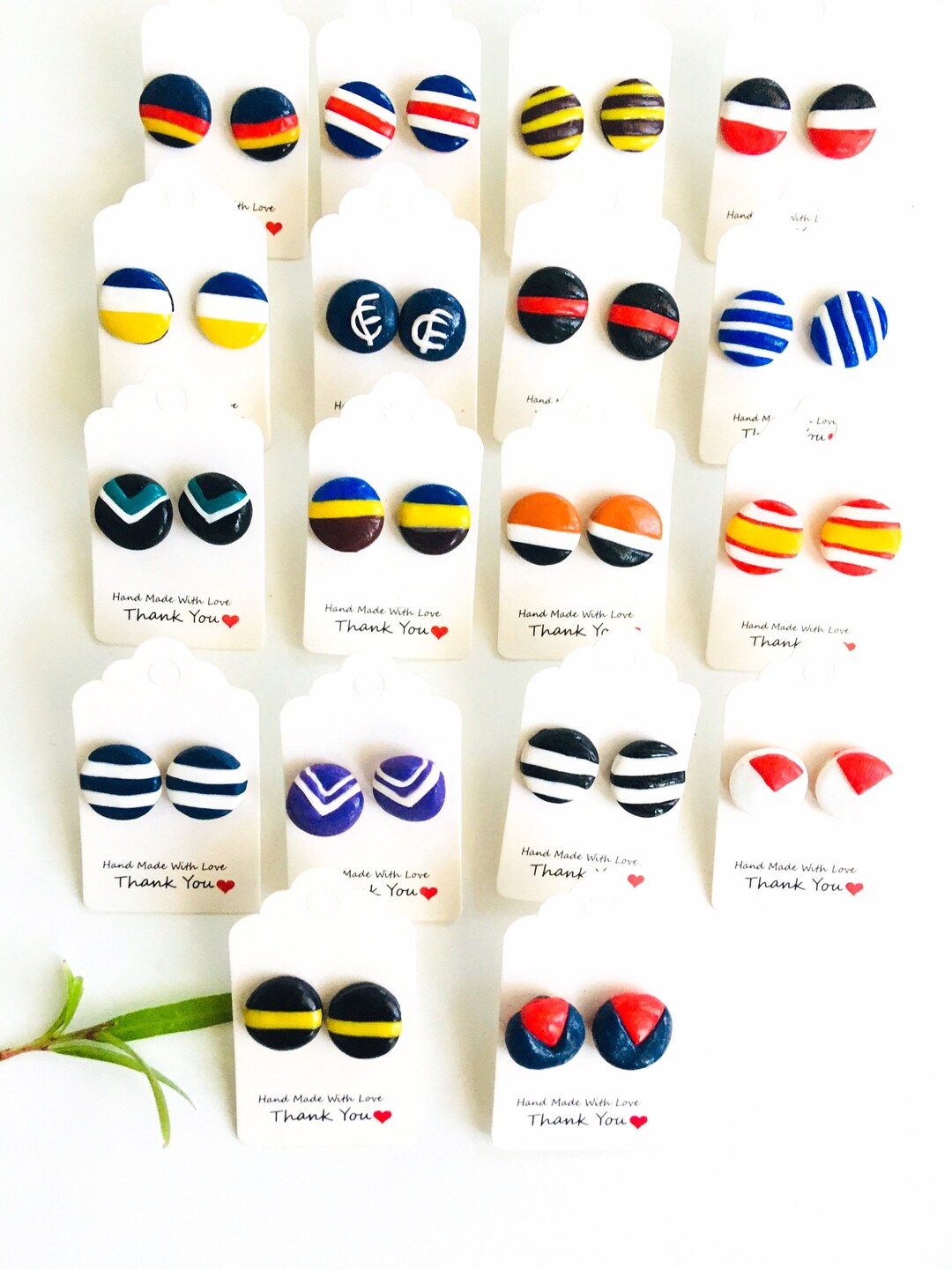 Handmade AFL Football Earrings, AFL Studs, Sport Jewelry, Personalized ...