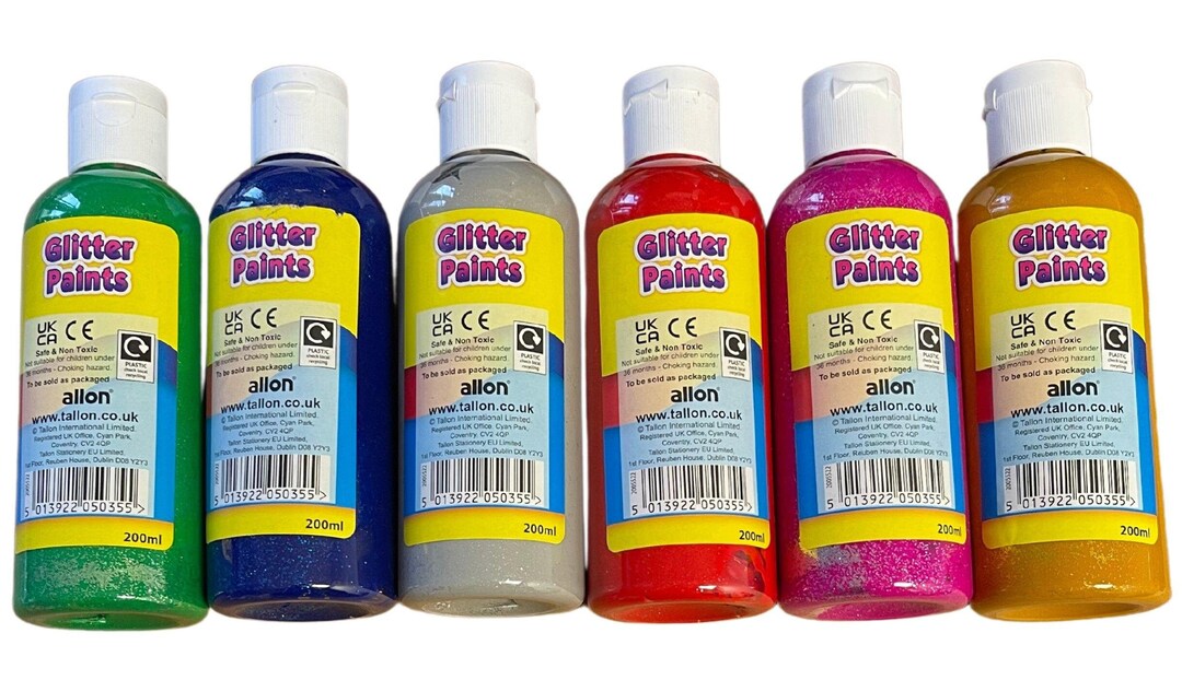 Artbox Pack 6 Craft Glitter Paint Assorted Colours 6x 200m - Etsy
