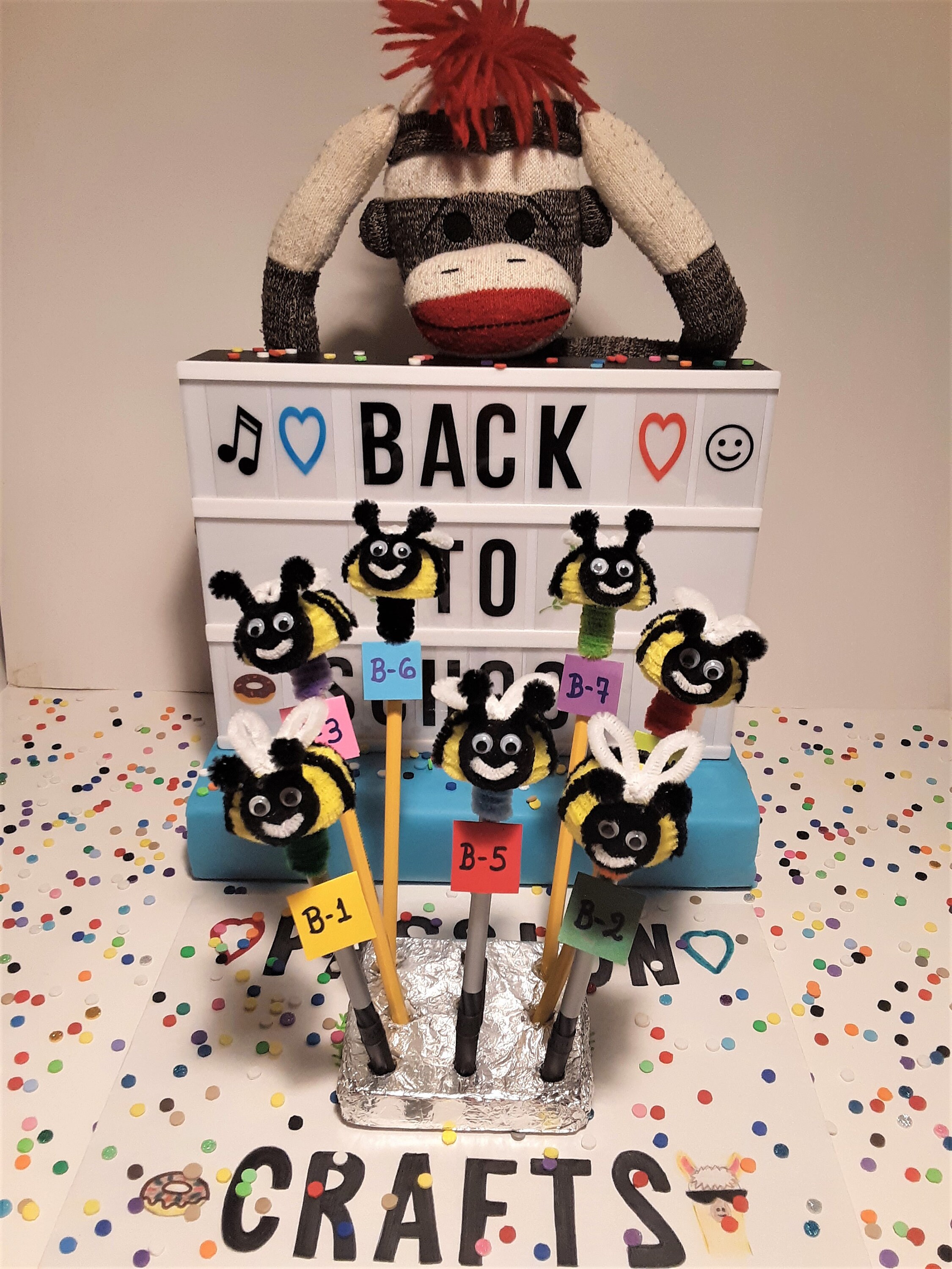 Pen and Pencil Toppers/back to School/handmade Bee Pencil Toppers/boy ...