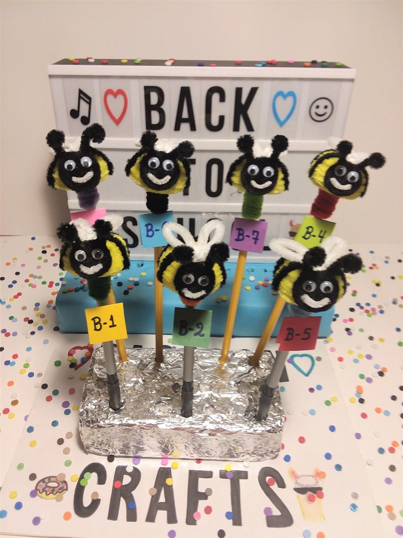 Pen and Pencil Toppers/back to School/bee Pencil Toppers/boy & Girl Pen ...