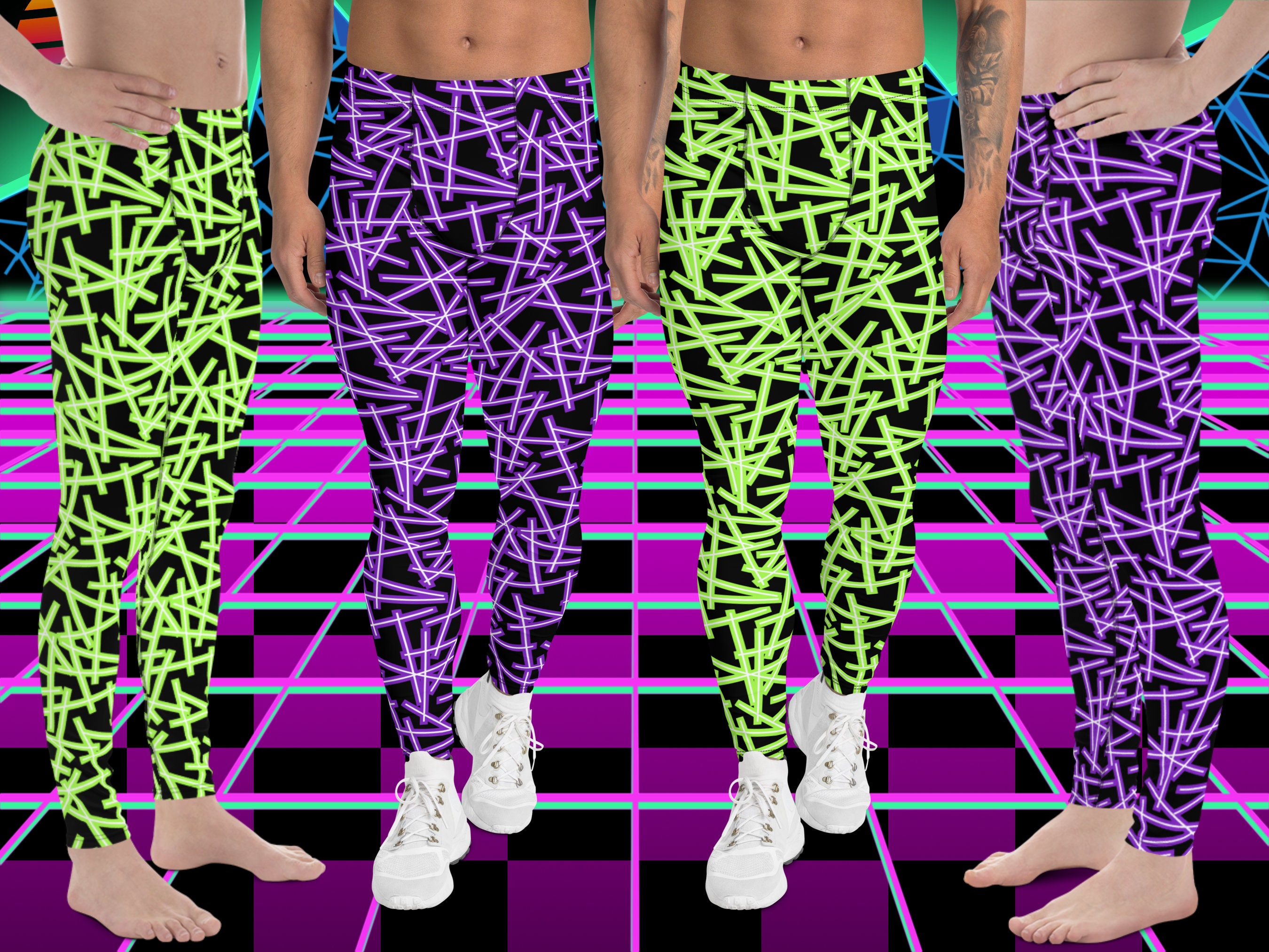 Mens Leggings Neoncore, EDM Clubbing Outfit, Gym Running Tights ...