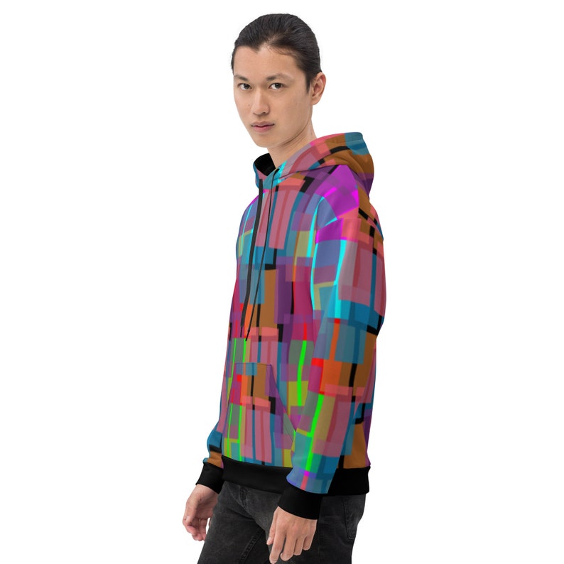 Cyberpunk Hoodie Retrowave Style Geometric Pullover Alt Yoga Top ...