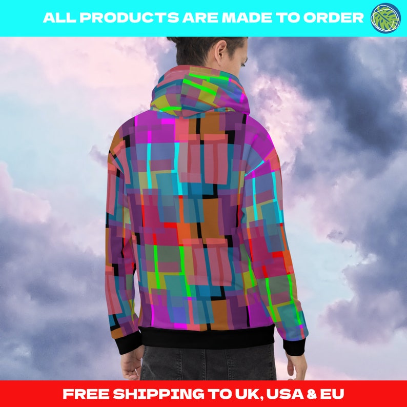 Cyberpunk Hoodie Retrowave Style Geometric Pullover Alt Yoga Top ...
