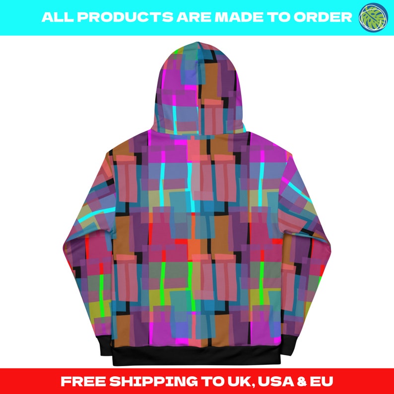Cyberpunk Hoodie Retrowave Style Geometric Pullover Alt Yoga Top ...