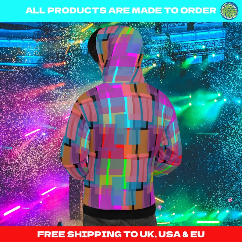 Cyberpunk Hoodie Retrowave Style Geometric Pullover Alt Yoga Top ...