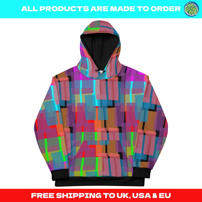 Cyberpunk Hoodie Retrowave Style Geometric Pullover Alt Yoga Top ...