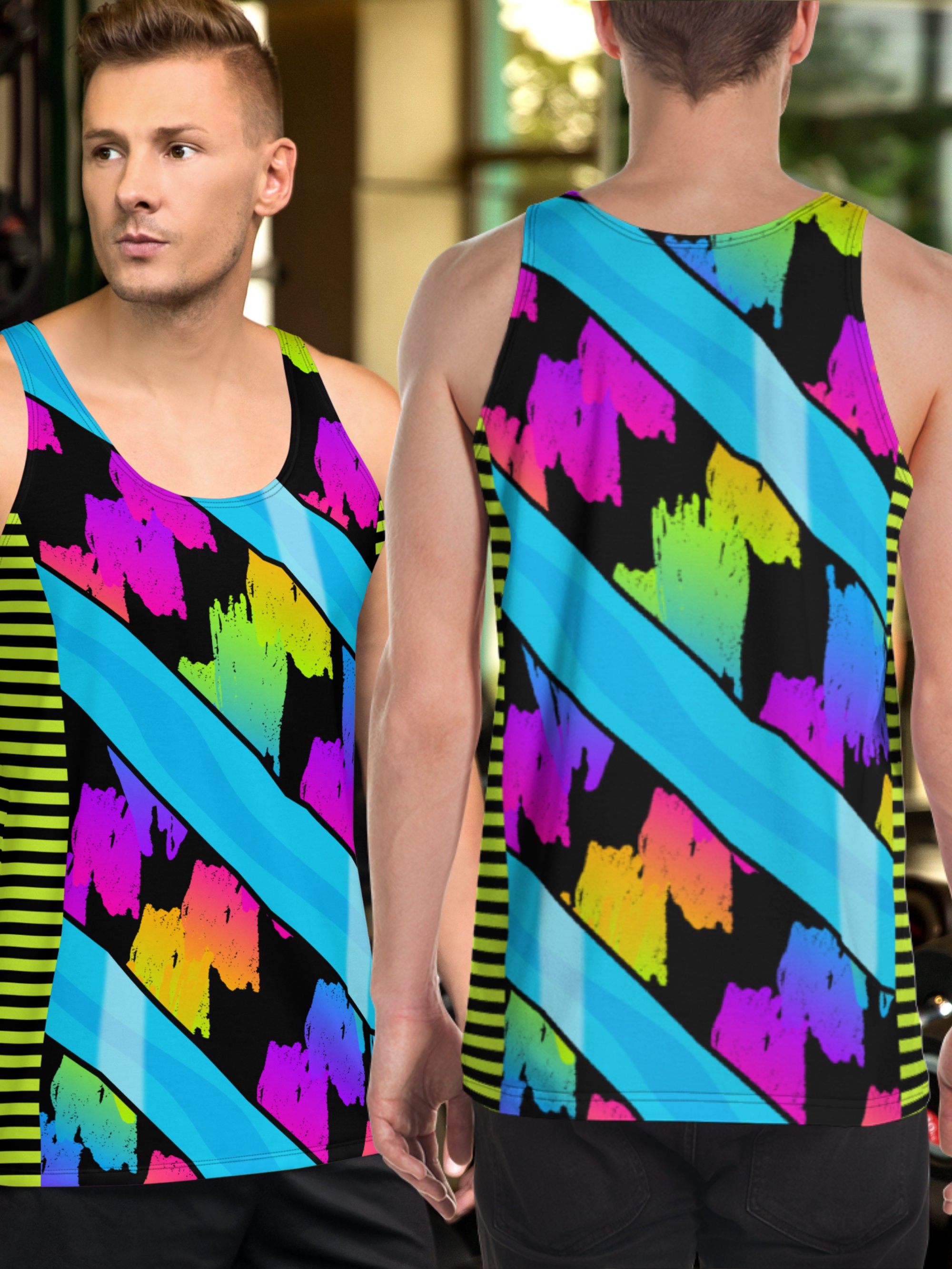 Mens Tank Top Rainbowcore Cosplay Pro Wrestling Style Fashion sold by ...
