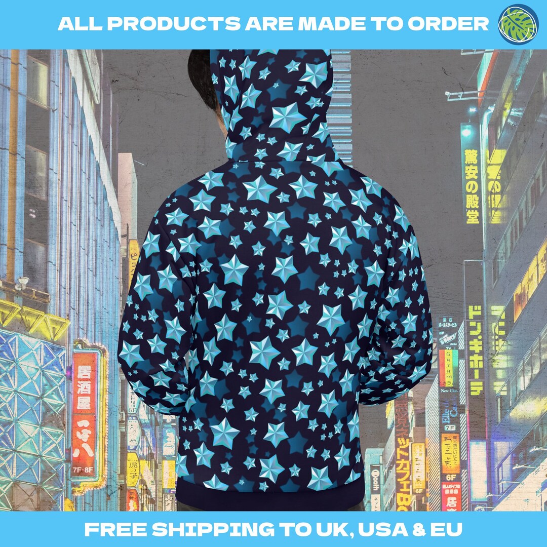 Blue Stars All-over Print Hoodie Athleisurewear for Men & Women ...
