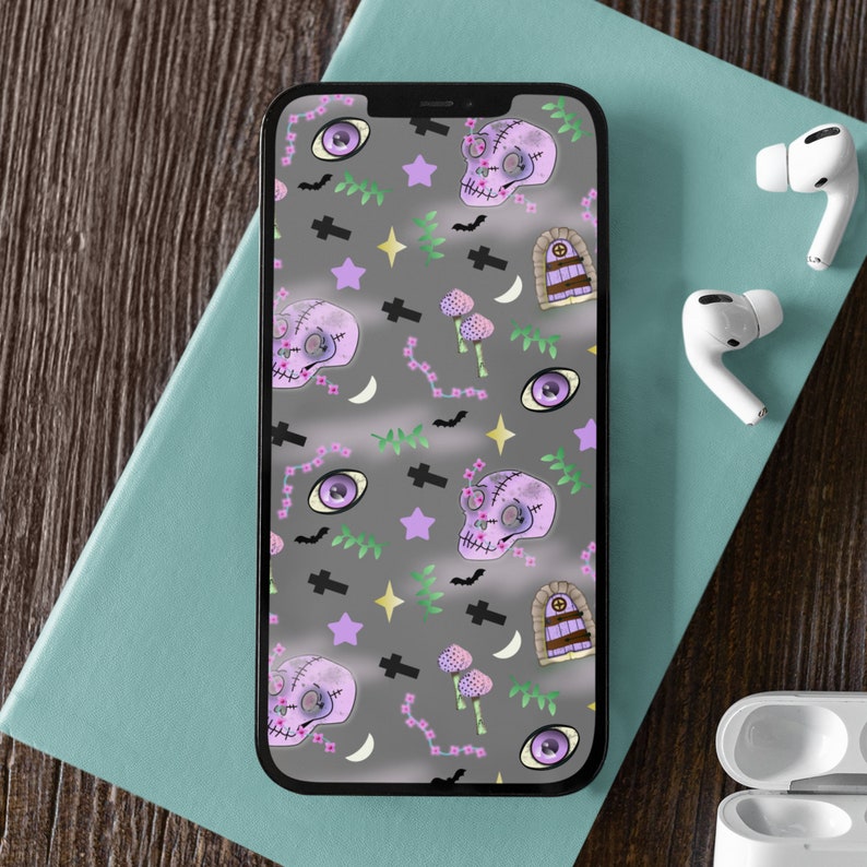 Creepy Cute Haunted Phone Wallpaper Digital Download Pastel Goth Yami ...