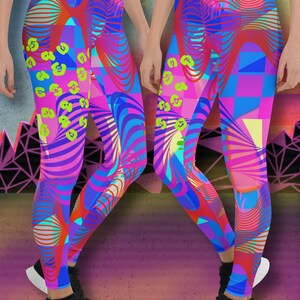 Leggings for Women Neoncore ,festival Pants, Vaporwave Harajuku Rave ...