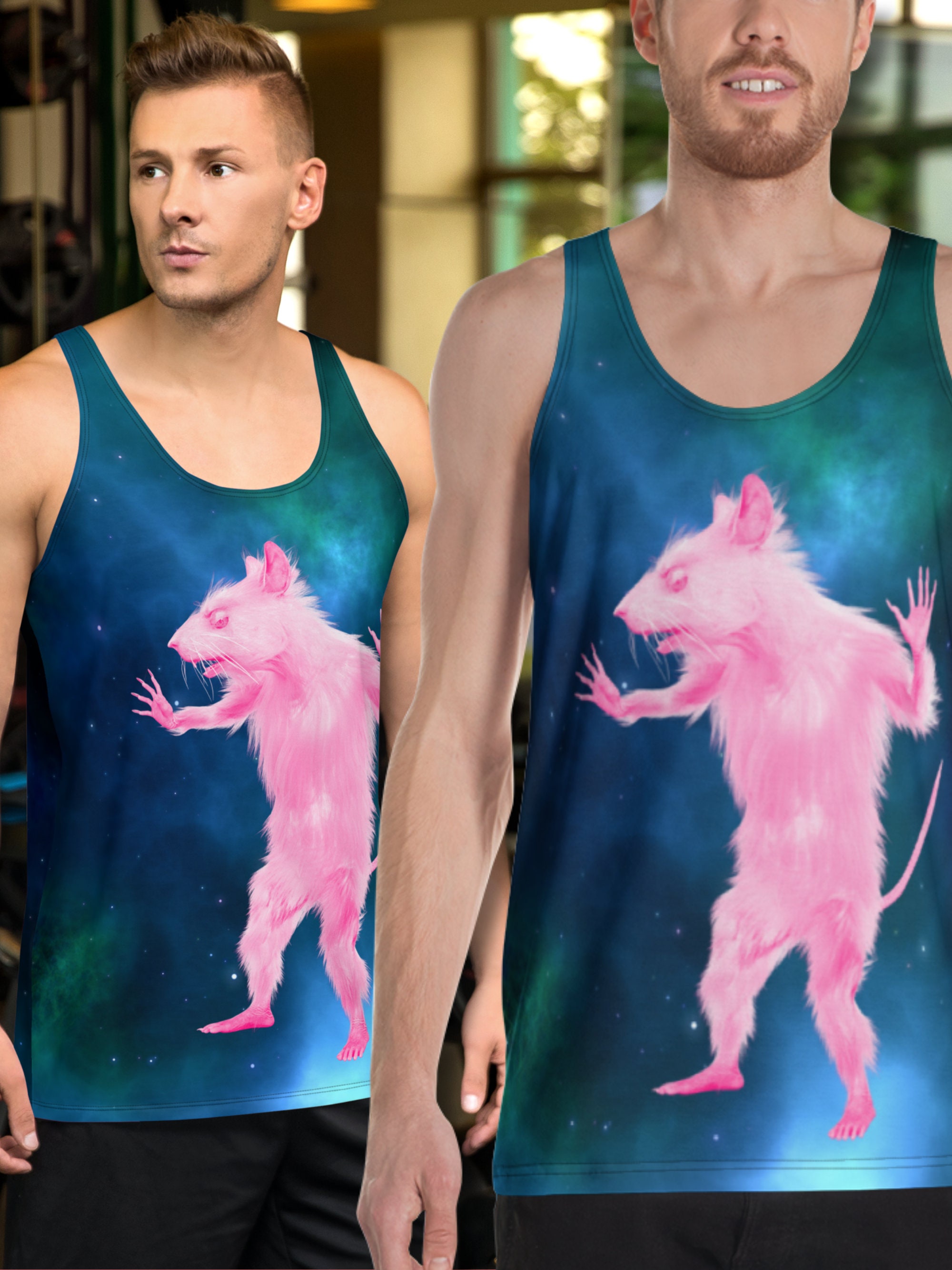 Tank Top Funny Rat in Space Graphic Sports Vest, Pink Pastel Punk sold ...