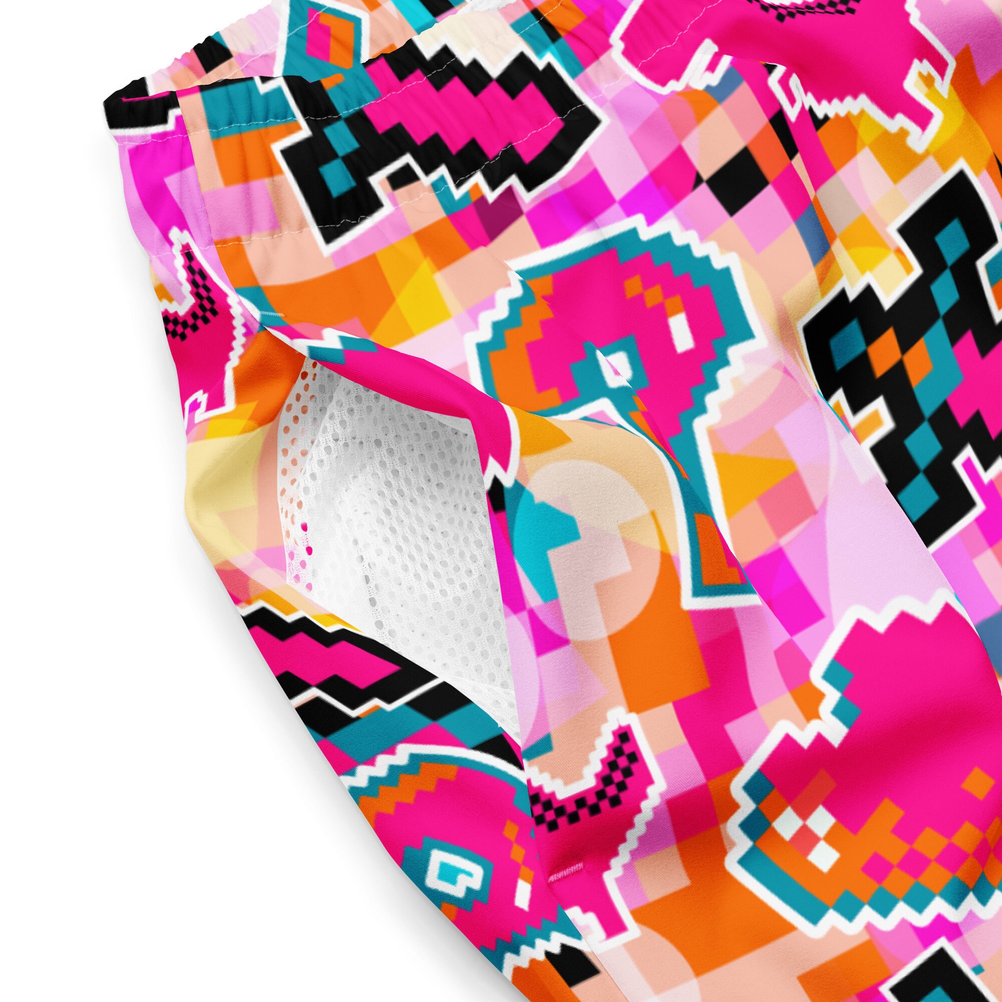 Mens Swim Trunks Patterned Harajuku Pop Kei Swimwear, Pixelated Pop Art ...