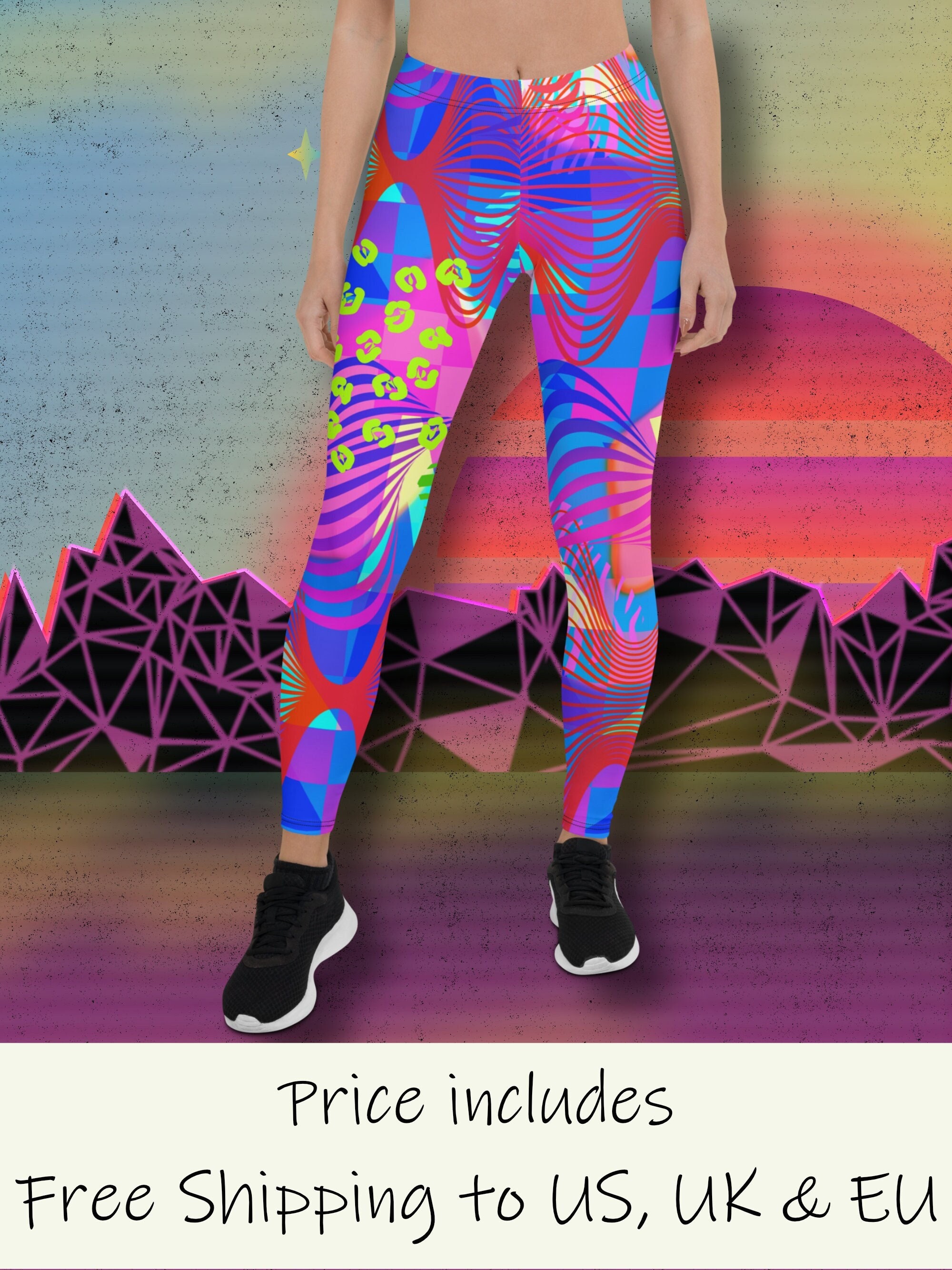 Leggings for Women Neoncore festival Pants Vaporwave - Etsy