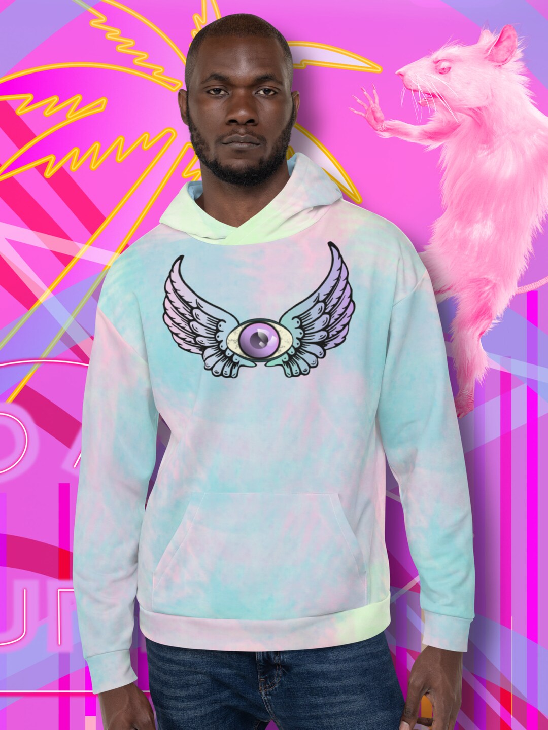 Unisex Hoodie Pastel Weirdcore, Soft Rainbowcore 90s Mall Goth, Yami ...