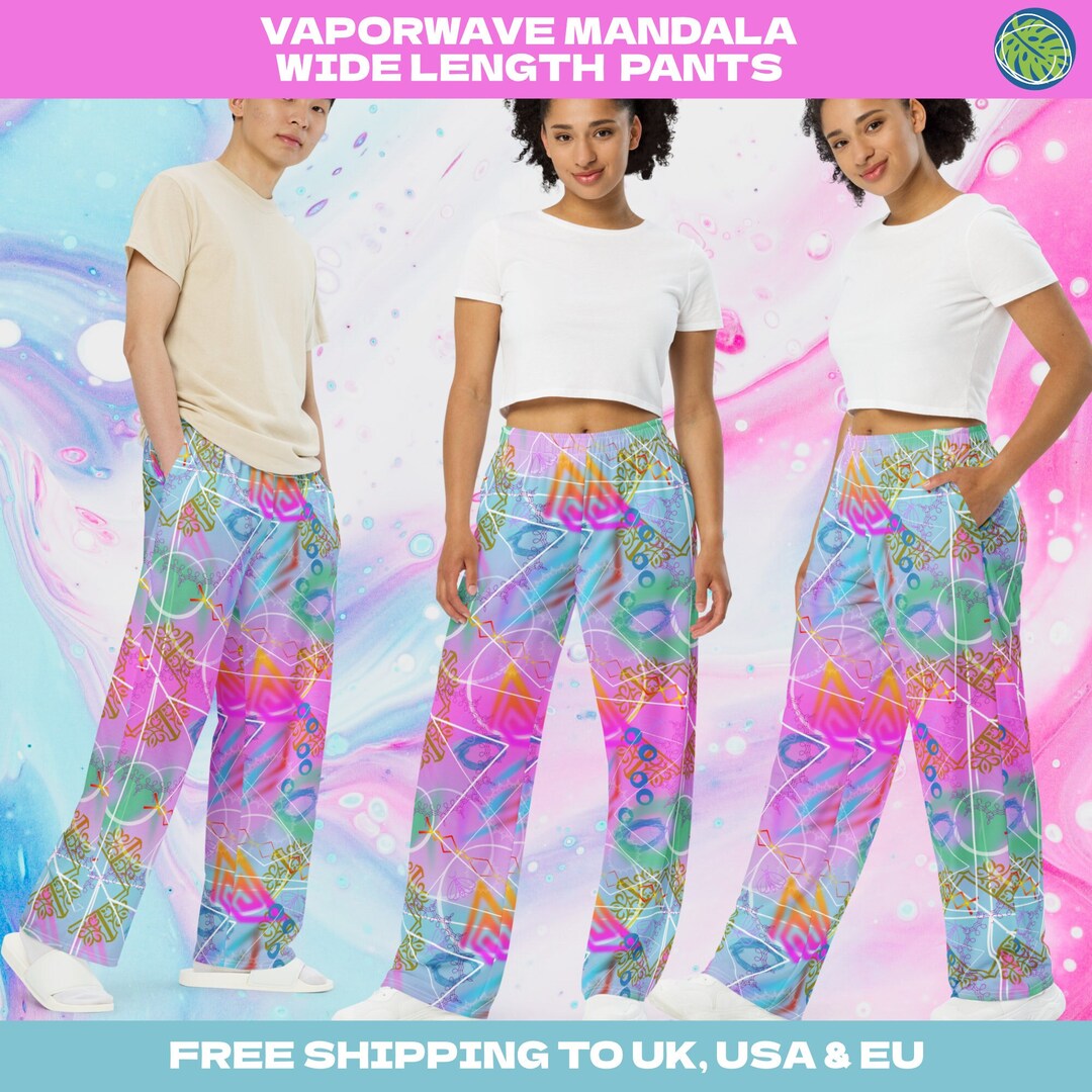 Wide Leg Pants Vaporwave Mandala Unisex Relaxed Fit - Etsy