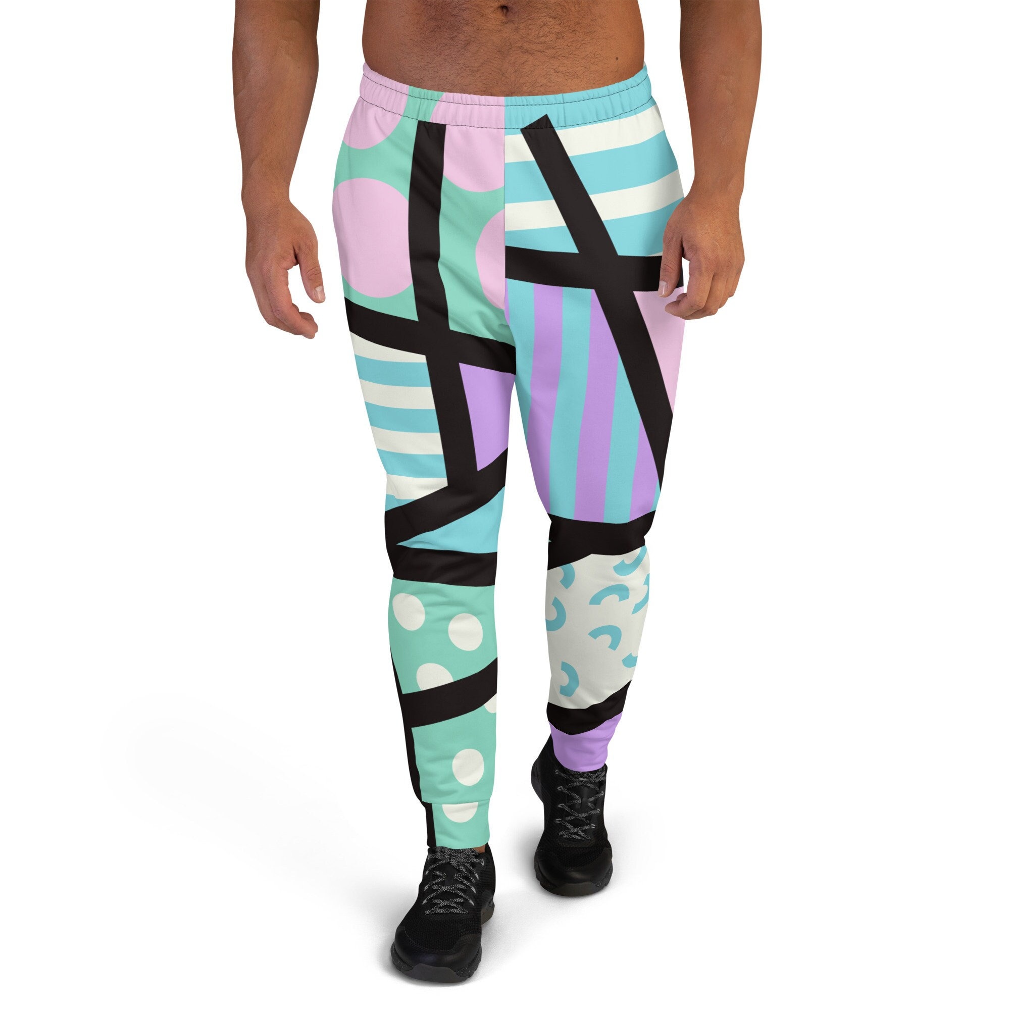 Mens Joggers Pastel Memphis Design Loungewear Fashion - Etsy