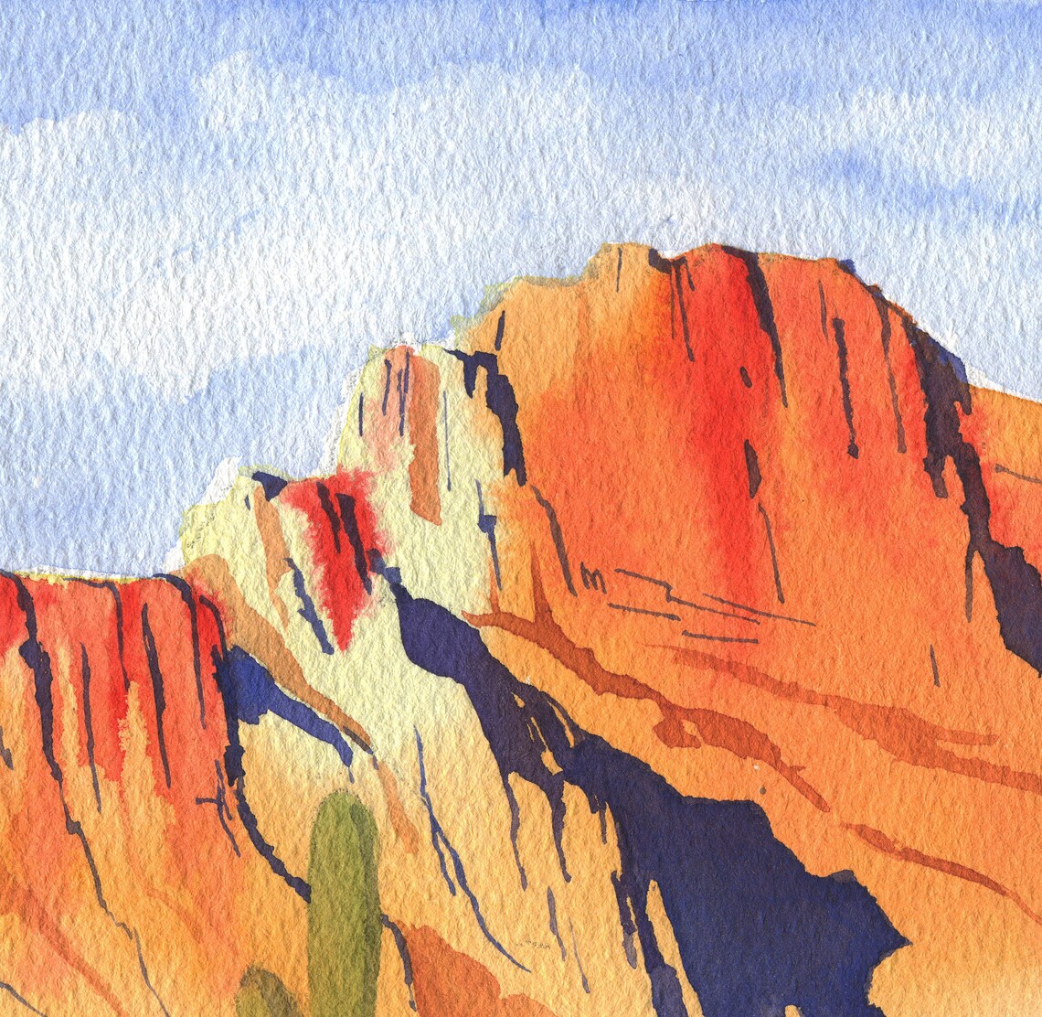 Sedona Painting Arizona Original Art Desert Mountain Landscape | Etsy