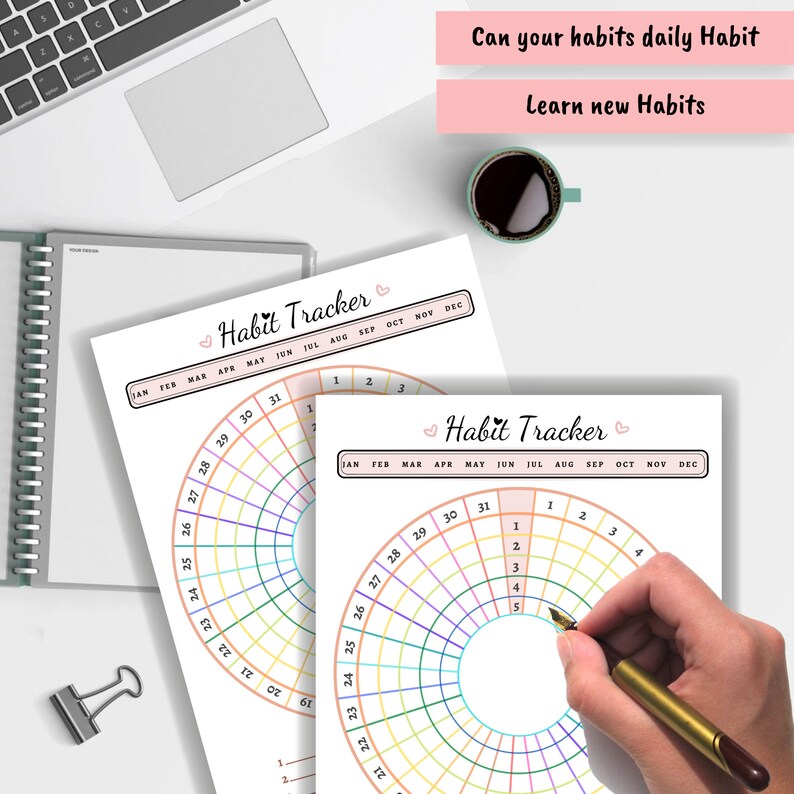 Circle Habit Tracker Routine Log Routine Planner Habit Log - Etsy