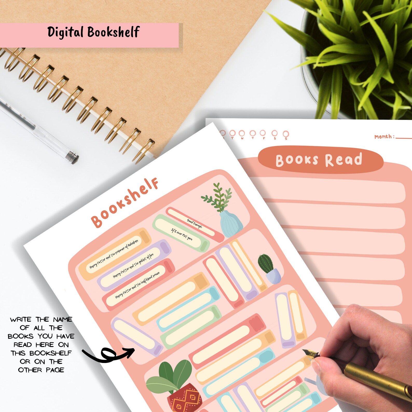Reading Journal Printable Reading Tracker Reading Planner - Etsy