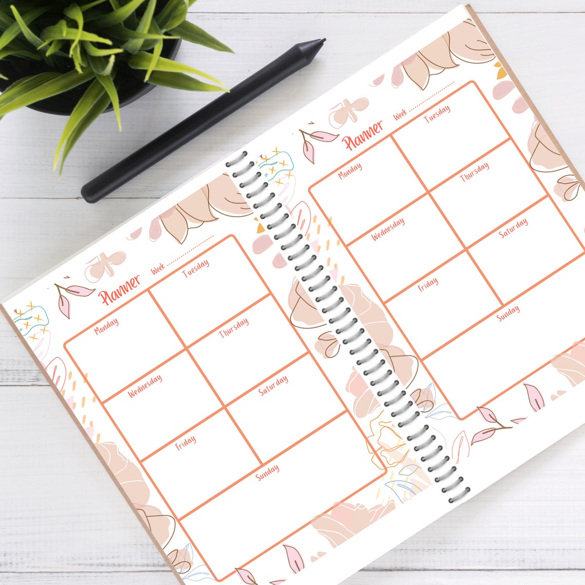 Weekly Planner Printable Meal Planer Fitness Tracker Weekly | Etsy