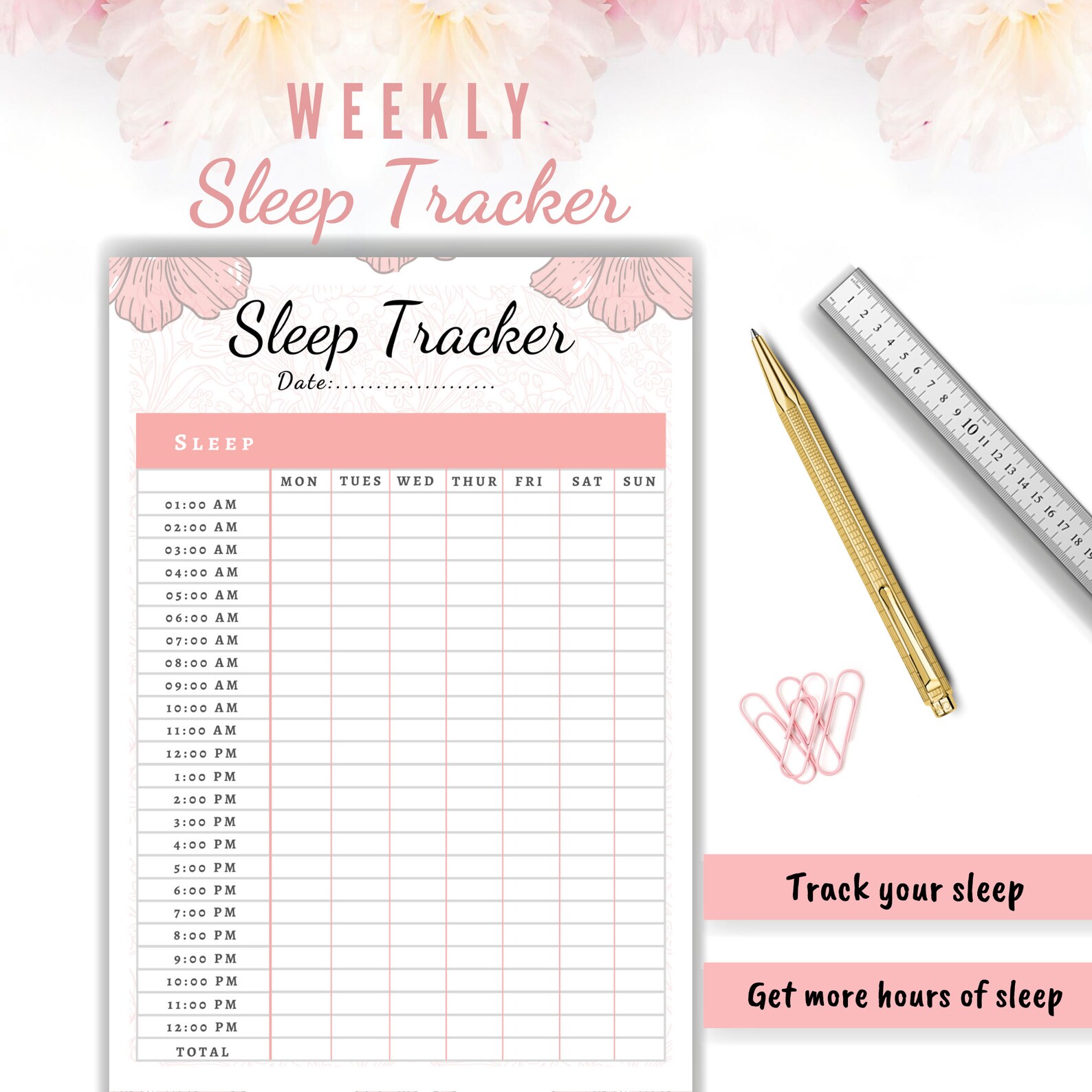 Sleep Tracker Template Weekly Sleep Diary Health Planner - Etsy